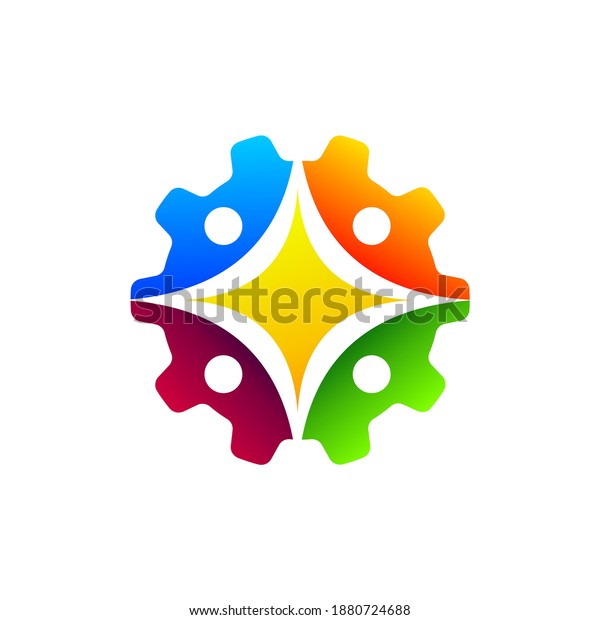 Gear Team Logo Gear Team Work Stock Vector (Royalty Free) 1880724688 ...