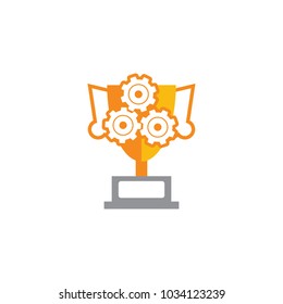 Gear Trophy Logo Icon Design Stock Vector (Royalty Free) 1034123239 ...