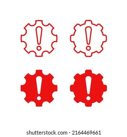 Gear Warning Exclamation Sign System Error Stock Vector (Royalty Free ...