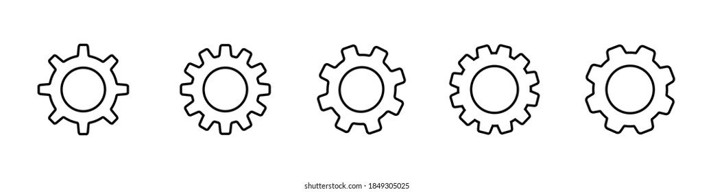 Gear Wheel Black Vector Icon Line Stock Vector (Royalty Free ...