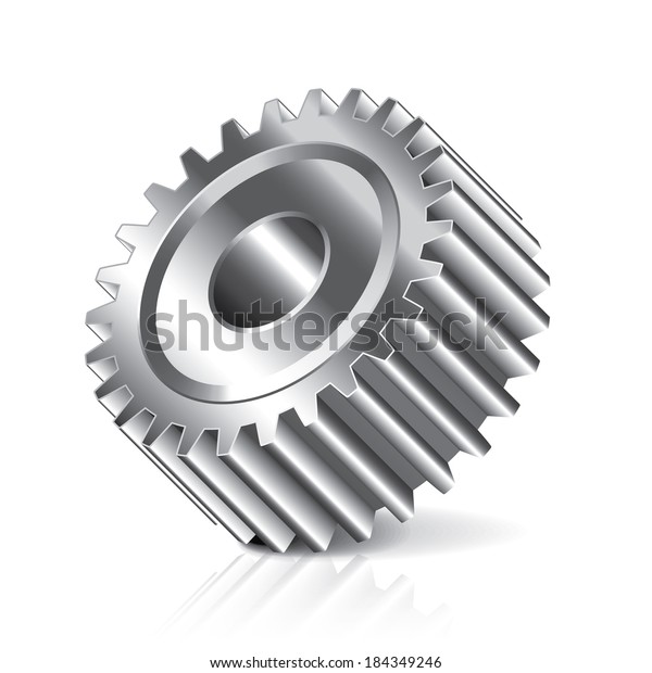 Gear Wheel Isolated On White Photorealistic Stock Vector (Royalty Free ...