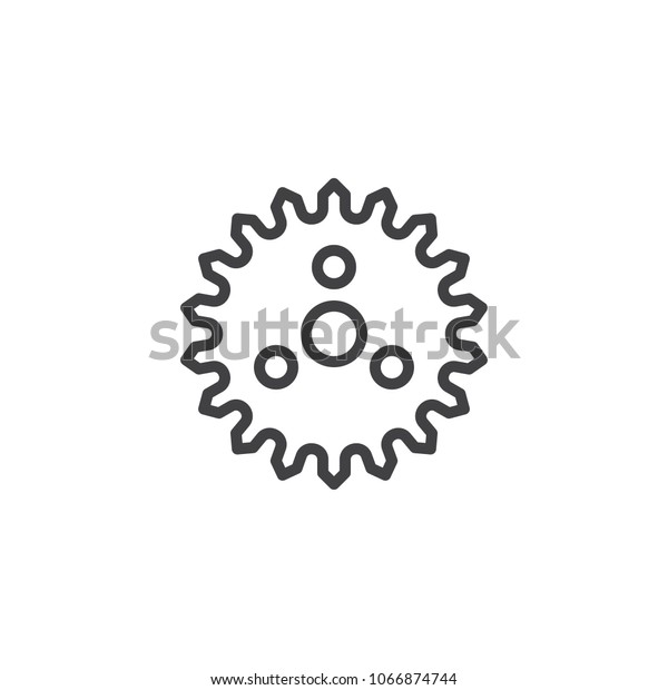 Gear Wheel Outline Icon Linear Style Stock Vector (Royalty Free ...
