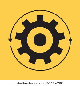 Gear Wheel Rotation Sign Vector Icon Stock Vector (Royalty Free ...