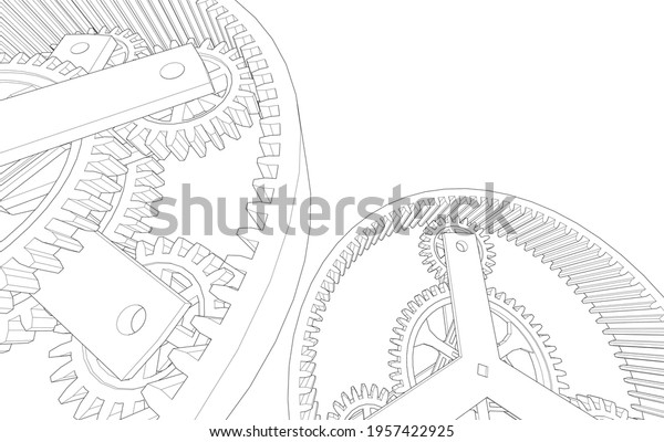 Gears Cogs Mechanism Vector 3d Illustration Stock Vector (Royalty Free ...