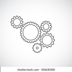 Gears Cogs Teamwork Outline Design Stock Vector (Royalty Free ...