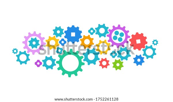 Gears Colors Progress Icon Vector Isolated Stock Vector (Royalty Free ...