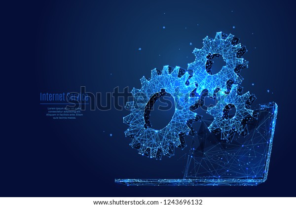 Gears Computer Service Concept Gearing On Stock Vector (Royalty Free ...