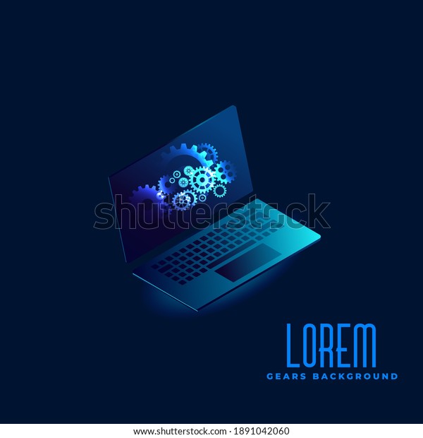 Gears Computer Service Concept Gearing On Stock Vector (Royalty Free ...