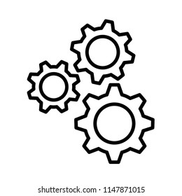 Gears Machine Outline Icon Symbol Vector Stock Vector (Royalty Free ...
