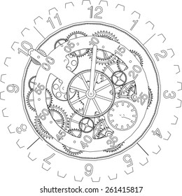 6,504 Clock mechanism drawing Images, Stock Photos & Vectors | Shutterstock