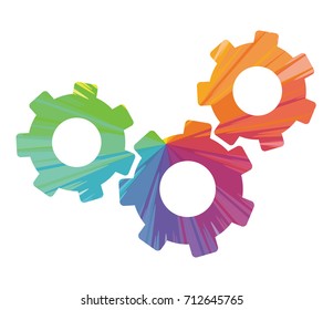 Gears Multicolored Abstract Icon Stock Vector (Royalty Free) 712645765 ...