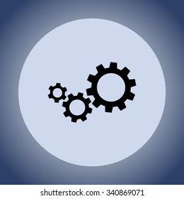Gears Sign Icon Vector Illustration Flat Stock Vector (Royalty Free ...