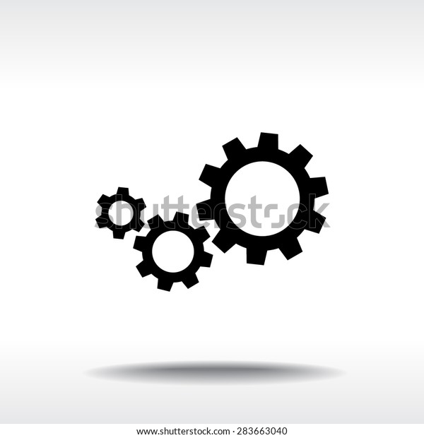 Gears Sign Icon Vector Illustration Flat Stock Vector (Royalty Free ...