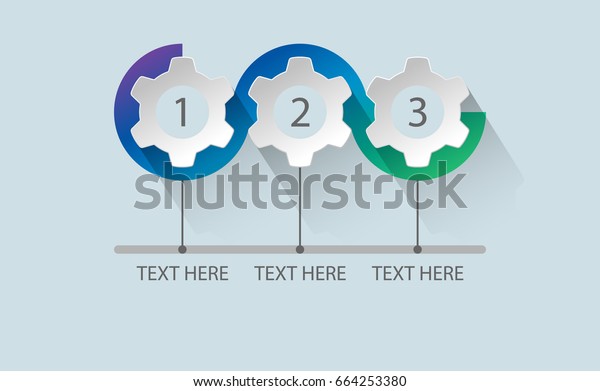 Gears Three Step Infographics Strategy Workflow Stock Vector (Royalty ...