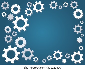 Gears Wheel Space Background Stock Vector (Royalty Free) 521121409