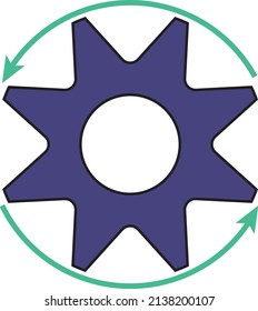 Gearwheel Rotation Direction Rounded Icon Concept Stock Vector (Royalty ...