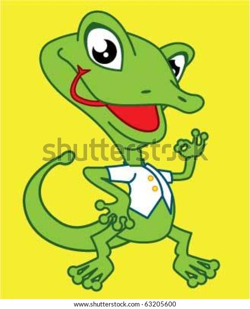 Gecko Character Cartoon Vector Stock Vector (Royalty Free) 63205600 ...