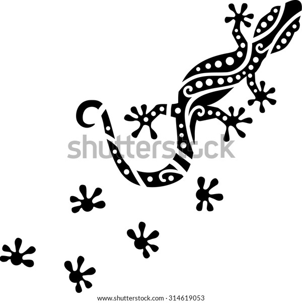 Gecko Ornaments Pattern Feet Stock Vector (Royalty Free) 314619053