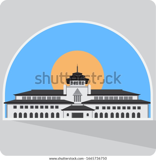 Gedung Sate Vector Illustration Icon Bandung: Vector có sẵn (miễn phí ...