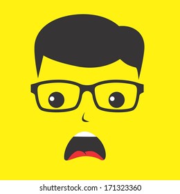 Geek Boy Genius Nerd Cartoon Illustration Stock Vector (Royalty Free ...
