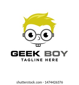 Geek Boy Logo Vector Design Template Stock Vector (Royalty Free ...