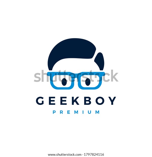 Geek Boy Logo Vector Icon Illustration Stock Vector (Royalty Free ...