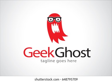 Geek Ghost Logo Template Design Stock Vector (Royalty Free) 648795709 ...