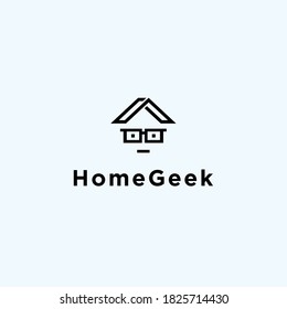 Geek House Logo Design Vector Illustration Stock Vector (Royalty Free ...