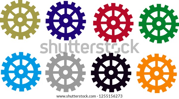 Geer Wheels Multi Colors Machine Technology Stock Vector (Royalty Free ...