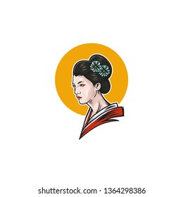Geisha Vector Illustration Stock Vector (Royalty Free) 1364298386 ...