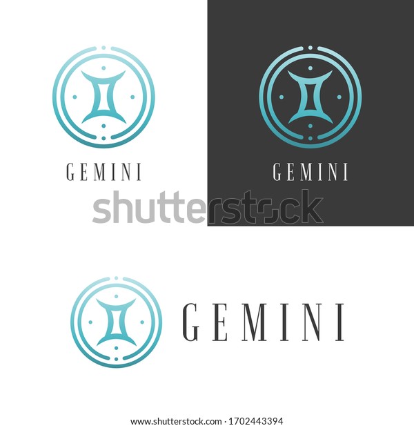 Gemini Zodiac Logo Template Vector Stock Vector (Royalty Free ...