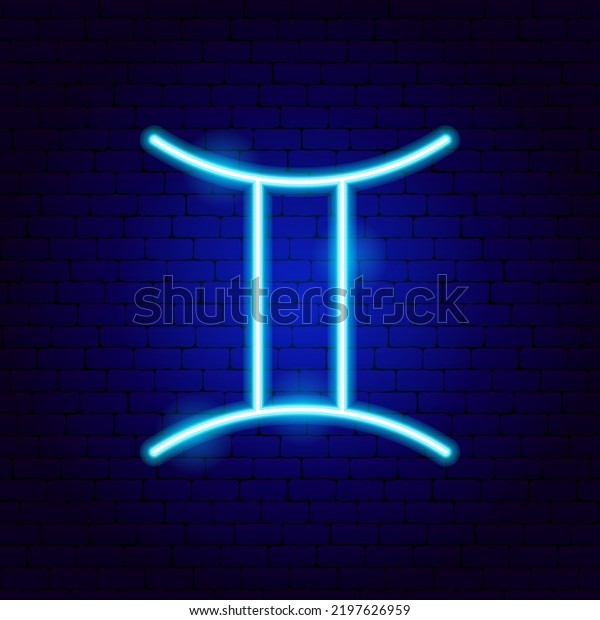 Gemini Zodiac Neon Sign Vector Illustration Stock Vector (Royalty Free ...
