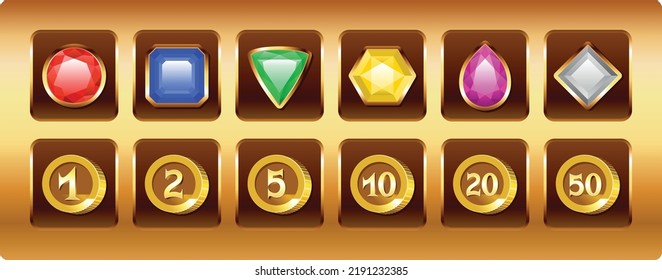 Gems Coins Collection Vector Image Stock Vector (Royalty Free ...