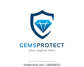 Gems Protect Logo Template Design Vector Stock Vector (Royalty Free ...