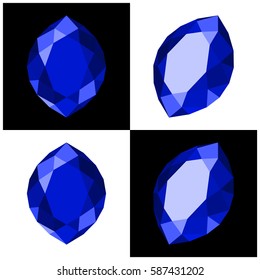 Gemstone Marquis Shaped Flat Design Style Stock Vector (Royalty Free ...
