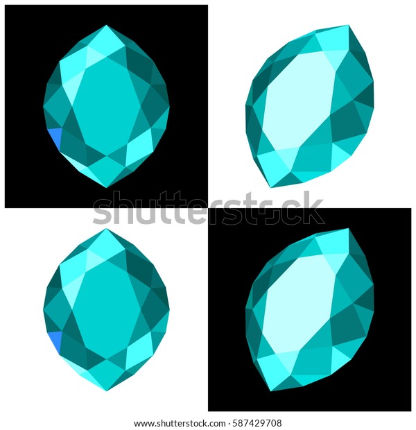 Gemstone Marquis Shaped Flat Design Style Stock Vector (Royalty Free ...