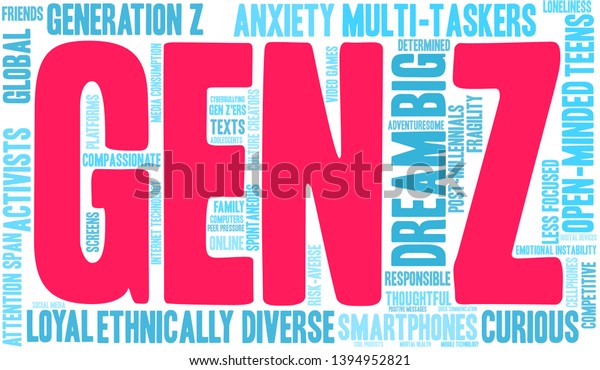 Gen Z Word Cloud On White Stock Vector (Royalty Free) 1394952821 ...
