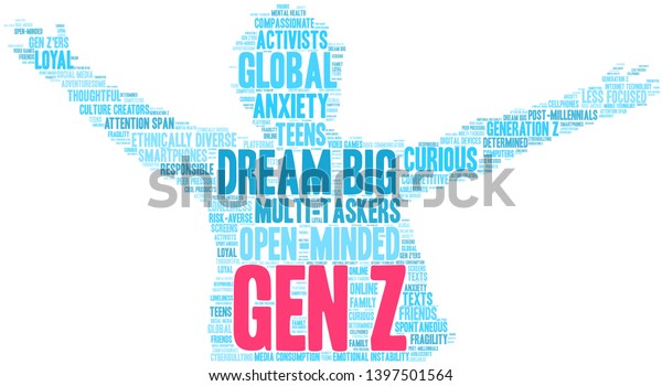 Gen Z Word Cloud On White Stock Vector (Royalty Free) 1397501564 ...
