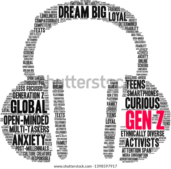 Gen Z Word Cloud On White Stock Vector (Royalty Free) 1398597917 ...