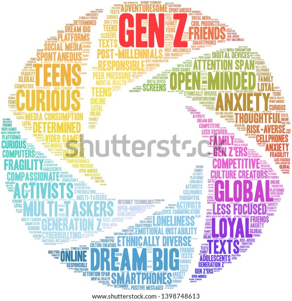 Gen Z Word Cloud On White Stock Vector (Royalty Free) 1398748613 ...