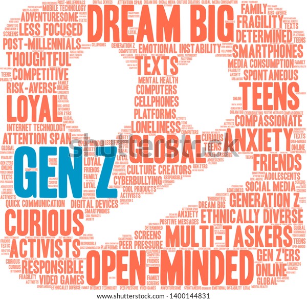 Gen Z Word Cloud On White: vector de stock (libre de regalías ...
