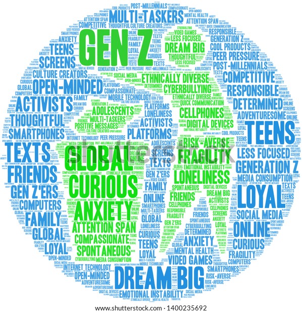 Gen Z Word Cloud On White Stock Vector (Royalty Free) 1400235692 ...