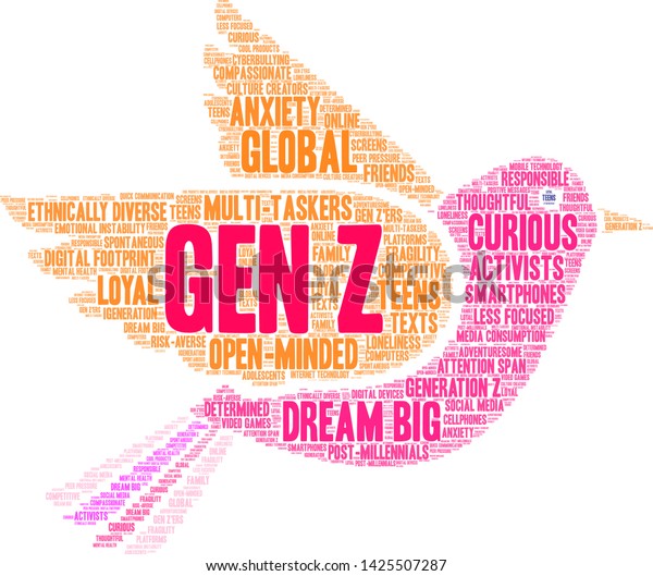 Gen Z Word Cloud On White Stock Vector (Royalty Free) 1425507287 ...