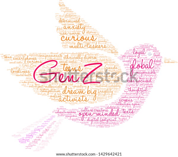 Gen Z Word Cloud On White Stock Vector (Royalty Free) 1429642421 ...