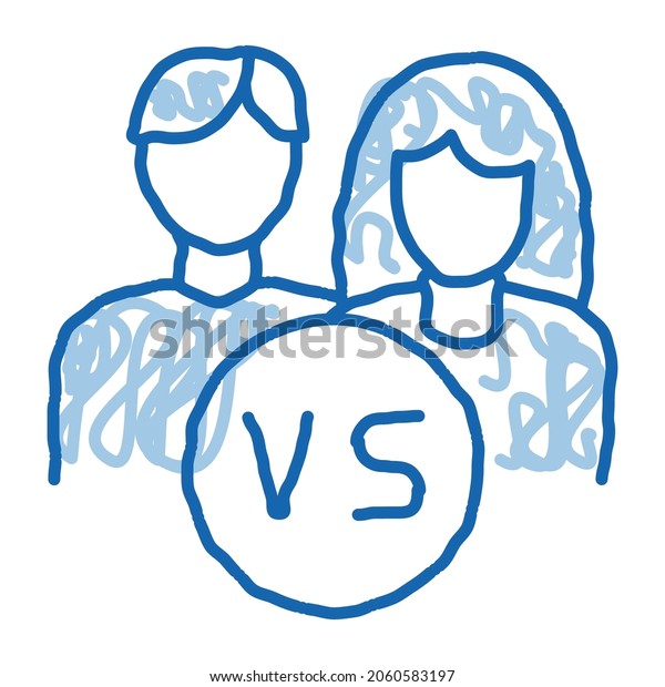 Gender Battle Sketch Icon Vector Hand Stock Vector (Royalty Free ...