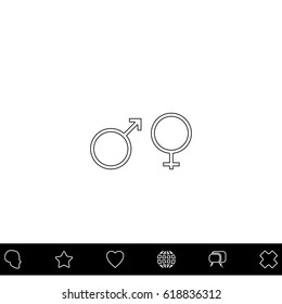 Gender Black Outline Vector Icon Editable Stock Vector (Royalty Free ...