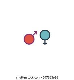 Gender Color Vector Icon On White Stock Vector (Royalty Free) 347863616 ...