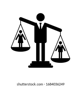 Gender Discrimination Work Vector Illustration Stock Vector (Royalty ...
