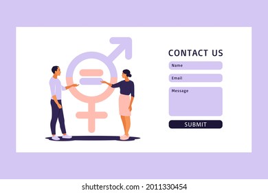 Gender Equality Concept Contact Us Form Stock Vector (Royalty Free ...