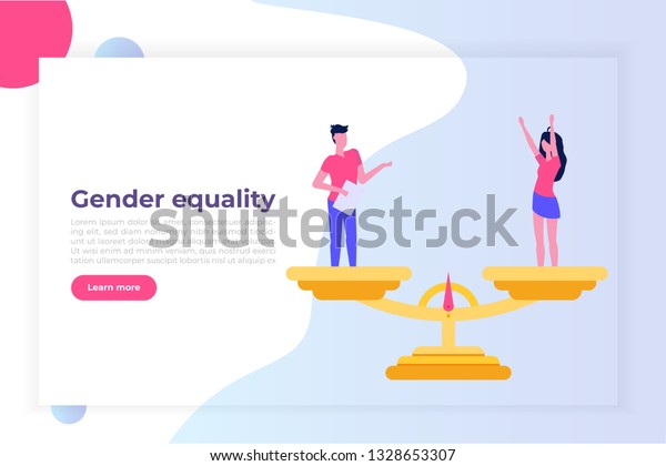 Gender Equality Equal Pay Opportunity Isometric Stock Vector (Royalty ...